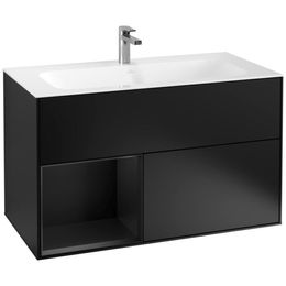 Villeroy & Boch Villeroy und Boch Finion Waschtischunterschrank F030PDPD 99,6x59,1x49,8cm, Regal links Black matt lacquer, Black matt lacquer