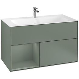 Villeroy & Boch Villeroy und Boch Finion Waschtischunterschrank F030GMGM 99,6x59,1x49,8cm, Regal links Olive Matt Lacquer, Olive Matt Lacquer