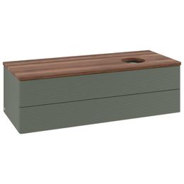 Villeroy & Boch Villeroy und Boch Antao Waschtisch-Unterschrank K23112HL 120x36x50cm, Waschbeckenplattenfarbe warm walnut, leaf green matt lacquer