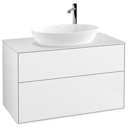 Villeroy & Boch Villeroy und Boch Finion Waschtischunterschrank G88100GF 100x60,3cm, Emotion, Abdeckplatte white matt, Glossy white lacquer