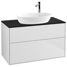 Villeroy & Boch Villeroy und Boch Finion Waschtischunterschrank F88200MT 100x60,3cm, Abdeckplatte black matt, White matt lacquer