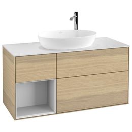 Villeroy & Boch Villeroy und Boch Finion Waschtischunterschrank G941MTPC 120cm, Abdeckplatte white matt, Emotion, Regale White matt lacquer, Oak Veneer