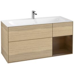 Villeroy & Boch Villeroy und Boch Finion Waschtischunterschrank F070GNPC 119,6x59,1cm, Regal rechts Walnut veneer, Oak Veneer