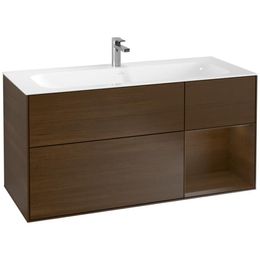 Villeroy & Boch Villeroy und Boch Finion Waschtischunterschrank F070GNGN 119,6x59,1cm, Regal rechts Walnut veneer, Walnut veneer