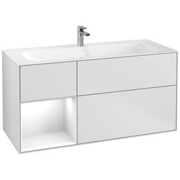 Villeroy & Boch Villeroy und Boch Finion Waschtischunterschrank F060GFMT 119,6x59,1cm, Regal links Glossy white lacquer, White matt lacquer