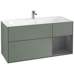 Villeroy & Boch Villeroy und Boch Finion Waschtischunterschrank F070GKGM 119,6x59,1cm, Regal rechts Anthracite matt, Olive Matt Lacquer
