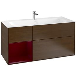 Villeroy & Boch Villeroy und Boch Finion Waschtischunterschrank F060HBGN 119,6x59,1cm, Regal links Peony, Walnut veneer