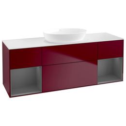 Villeroy & Boch Villeroy und Boch Finion Waschtischunterschrank FD01GKHB 120cm, Abdeckplatte white matt, Regale Anthracite matt lacquer, Peony Matt