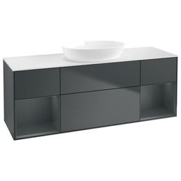 Villeroy & Boch Villeroy und Boch Finion Waschtischunterschrank FD01HGHG 120cm, Abdeckplatte white matt, Regale Midnight matt lacquer, Midnight Blue Matt Lacquer