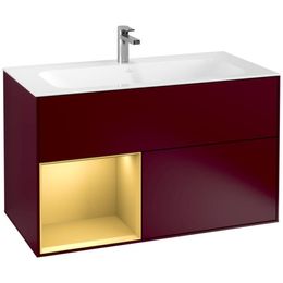 Villeroy & Boch Villeroy und Boch Finion Waschtischunterschrank G030HFHB 99,6x59,1cm, Wandbeleuchtung, Regal links Gold matt, Peony Matt