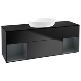 Villeroy & Boch Villeroy und Boch Finion Waschtischunterschrank GD02HGPD 120cm, Abdeckplatte black matt, Emotion, Regale Midnight matt lacquer, Black matt lacquer