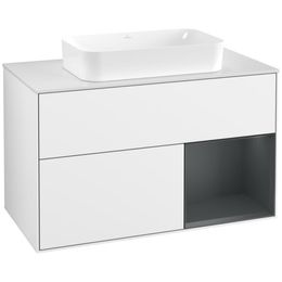 Villeroy & Boch Villeroy und Boch Finion Waschtischunterschrank G661HGGF 100x60,3x50,1cm, Regal rechts Midnight Blue Matt Lacquer, Glossy white lacquer