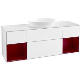 Villeroy & Boch Villeroy und Boch Finion Waschtischunterschrank GD01HBGF 120cm, Abdeckplatte white matt, Emotion, Regale Peony matt lacquer, Glossy white lacquer
