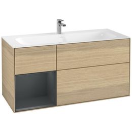 Villeroy & Boch Villeroy und Boch Finion Waschtischunterschrank G060HGPC 119,6x59,1cm, Emotion, Regal links Midnight Blue Matt Lacquer, Oak Veneer