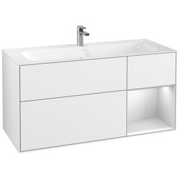 Villeroy & Boch Villeroy und Boch Finion Waschtischunterschrank G070MTGF 119,6x59,1cm, Emotion, Regal rechts White matt lacquer, Glossy white lacquer