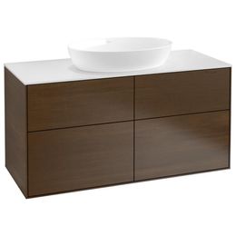 Villeroy & Boch Villeroy und Boch Finion Waschtischunterschrank GA3100GN 120x60,3cm, Emotion, Abdeckplatte white matt, Walnut veneer