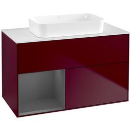 Villeroy & Boch Villeroy und Boch Finion Waschtischunterschrank G651GKHB 100x60,3x50,1cm, Regal links Anthracite matt, Peony Matt