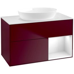 Villeroy & Boch Villeroy und Boch Finion Waschtischunterschrank FA21GFHB 100cm, Abdeckplatte white matt, Regale Glossy white lacquer, Peony Matt