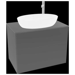 Villeroy & Boch Villeroy und Boch Finion Waschtischunterschrank G87200PD 80x60,3cm, Emotion, Abdeckplatte black matt, Black matt lacquer