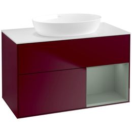 Villeroy & Boch Villeroy und Boch Finion Waschtischunterschrank FA21GMHB 100cm, Abdeckplatte white matt, Regale Olive matt lacquer, Peony Matt