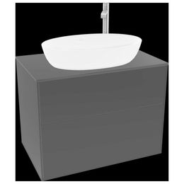 Villeroy & Boch Villeroy und Boch Finion Waschtischunterschrank F87200PD 80x60,3cm, Abdeckplatte black matt, Black matt lacquer