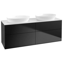 Villeroy & Boch Villeroy und Boch Finion Waschtischunterschrank FA8100PD 160x60,3cm, Abdeckplatte white matt, Black matt lacquer