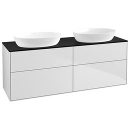 Villeroy & Boch Villeroy und Boch Finion Waschtischunterschrank FA8200MT 160x60,3cm, Abdeckplatte black matt, White matt lacquer