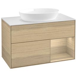 Villeroy & Boch Villeroy und Boch Finion Waschtischunterschrank GA21PCPC 100cm, Abdeckplatte white matt, Emotion, Regale Oak Veneer, Oak Veneer
