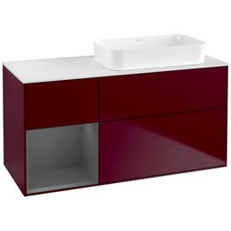 Villeroy & Boch Villeroy und Boch Finion Waschtischunterschrank F681GKHB 120x60,3x50,1cm, Regal links Anthracite matt, Peony Matt
