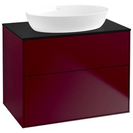 Villeroy & Boch Villeroy und Boch Finion Waschtischunterschrank F99200HB 80x60,3cm, Abdeckplatte black matt, Peony Matt