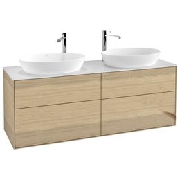 Villeroy & Boch Villeroy und Boch Finion Waschtischunterschrank F96100PC 160x60,3cm, Abdeckplatte white matt, Oak Veneer