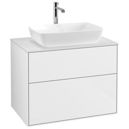 Villeroy & Boch Villeroy und Boch Finion Waschtischunterschrank F75100GF 80x60,3cm, Abdeckplatte white matt, Glossy white lacquer
