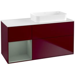 Villeroy & Boch Villeroy und Boch Finion Waschtischunterschrank F681GMHB 120x60,3x50,1cm, Regal links Olive Matt Lacquer, Peony Matt