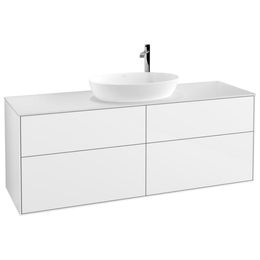 Villeroy & Boch Villeroy und Boch Finion Waschtischunterschrank F97100GF 160x60,3cm, Abdeckplatte white matt, Glossy white lacquer
