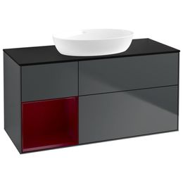 Villeroy & Boch Villeroy und Boch Finion Waschtischunterschrank GA62HBHG 120cm, Abdeckplatte black matt, Emotion, Regale Peony matt lacquer, Midnight Blue Matt Lacquer