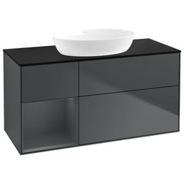 Villeroy & Boch Villeroy und Boch Finion Waschtischunterschrank GA62HGHG 120cm, Abdeckplatte black matt, Emotion, Regale Midnight matt lacquer, Midnight Blue Matt Lacquer