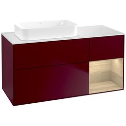 Villeroy & Boch Villeroy und Boch Finion Waschtischunterschrank F691PCHB 120x60,3x50,1cm, Regal rechts Oak Veneer, Peony Matt