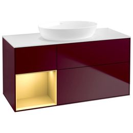 Villeroy & Boch Villeroy und Boch Finion Waschtischunterschrank GA61HFHB 120cm, Abdeckplatte white matt, Emotion, Regale Gold matt lacquer, Peony Matt