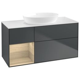 Villeroy & Boch Villeroy und Boch Finion Waschtischunterschrank GA61PCHG 120cm, Abdeckplatte white matt, Emotion, Regale Oak Veneer, Midnight Blue Matt Lacquer