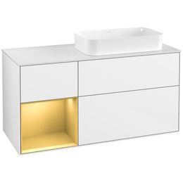 Villeroy & Boch Villeroy und Boch Finion Waschtischunterschrank G681HFGF 120x60,3x50,1cm, Regal links Gold matt, Glossy white lacquer