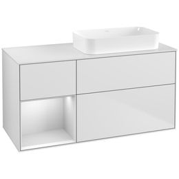 Villeroy & Boch Villeroy und Boch Finion Waschtischunterschrank G681MTMT 120x60,3x50,1cm, Regal links White matt lacquer, White matt lacquer