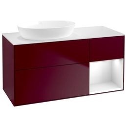 Villeroy & Boch Villeroy und Boch Finion Waschtischunterschrank GA51GFHB 120cm, Abdeckplatte white matt, Emotion, Regale Glossy white lacquer, Peony Matt