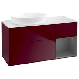 Villeroy & Boch Villeroy und Boch Finion Waschtischunterschrank GA51GKHB 120cm, Abdeckplatte white matt, Emotion, Regale Anthracite matt lacquer, Peony Matt