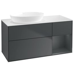 Villeroy & Boch Villeroy und Boch Finion Waschtischunterschrank GA51HGHG 120cm, Abdeckplatte white matt, Emotion, Regale Midnight matt lacquer, Midnight Blue Matt Lacquer