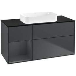 Villeroy & Boch Villeroy und Boch Finion Waschtischunterschrank G702HGHG 120x60,3x50,1cm, Regal rechts Midnight Blue Matt Lacquer, Midnight Blue Matt Lacquer
