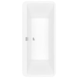 Villeroy & Boch Villeroy und Boch Squaro Edge 12 Rechteck-Badewanne Duo Q180SQE9W2BCVRW 180 x 80 cm, freistehend, mit Ab-/&Uuml;berlauf, verchromt, stone white