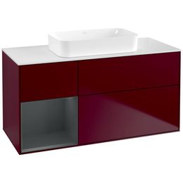 Villeroy & Boch Villeroy und Boch Finion Waschtischunterschrank G701HGHB 120x60,3x50,1cm, Regal rechts Midnight Blue Matt Lacquer, Peony Matt