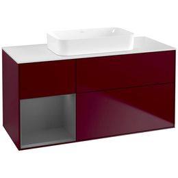 Villeroy & Boch Villeroy und Boch Finion Waschtischunterschrank F701GKHB 120x60,3x50,1cm, Regal links Anthracite matt, Peony Matt