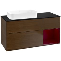 Villeroy & Boch Villeroy und Boch Finion Waschtischunterschrank G692HBGN 120x60,3x50,1cm, Regal rechts Peony, Walnut veneer