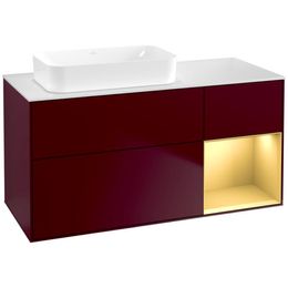 Villeroy & Boch Villeroy und Boch Finion Waschtischunterschrank G691HFHB 120x60,3x50,1cm, Regal rechts Gold matt, Peony Matt